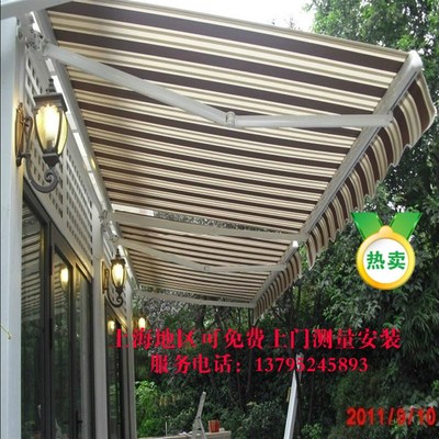 速发上海伸缩雨电遮棚露台店铺天井折叠手缩棚动伸动遮篷雨篷