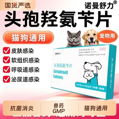 头孢羟氨苄片狗狗猫咪消炎药宠物尿道感染感冒皮肤病脓皮症内服
