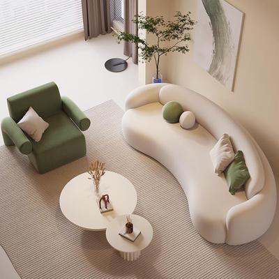 客厅布艺沙发弧形沙发异形创意洽谈沙发休息区接待服装店民宿会客