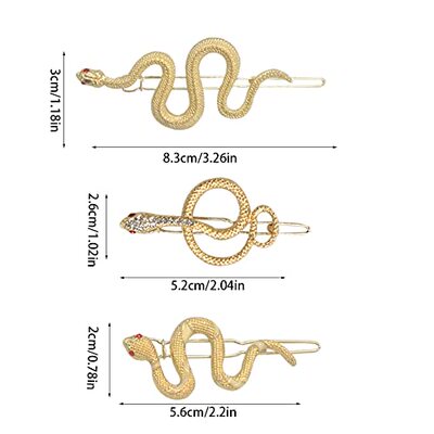 极速KuuGuu 6 PCS Metal Snake Hair CliHps  Alloy Vintage Snak