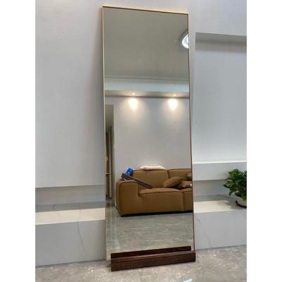 无铜银镜落地家用简约玄关全身镜子客厅新中式高端轻奢极简试衣镜