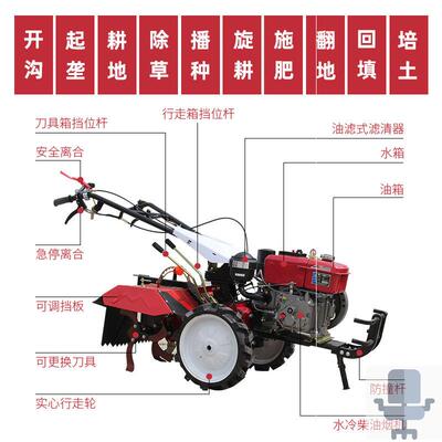 极速农用多功能四驱山地微耕机小型柴油I耕地机打田耕田犁地翻土