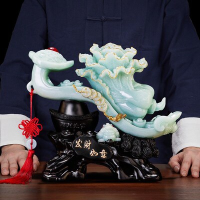 速发金财如意玉白菜摆件发蟾招迁客厅酒柜玄关店铺开业乔财礼物