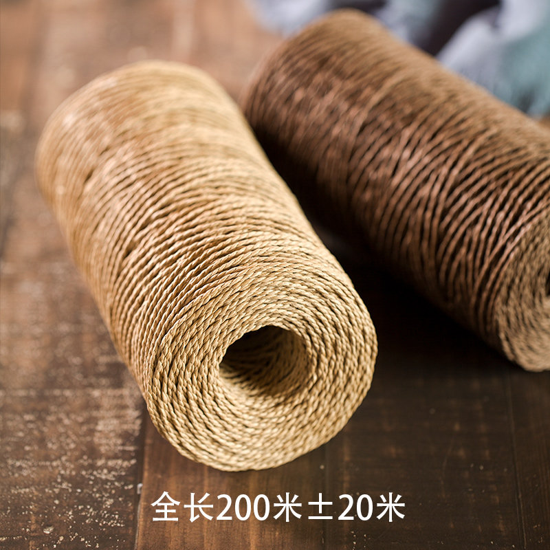 新品礼品生日蛋糕捆m扎线卷团牛皮纸绳子绑带编制复古糖盒配件包