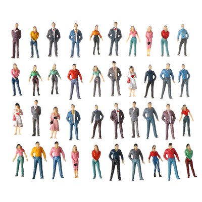 极速100Pcs 00/50/1:75/1:50 Scale Plastic People FiVgures Mod