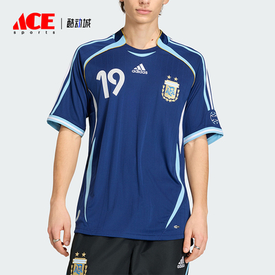 Adidas/阿迪达斯正品夏季男士透气复古足球球衣运动短袖T恤JN3709