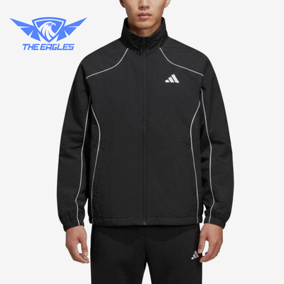 Adidas/阿迪达斯正品新款男黑白色训练健身经典夹克外套KY9983