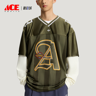 Adidas/阿迪达斯正品三叶草男士透气二合一球衣复古长袖T恤KS5329