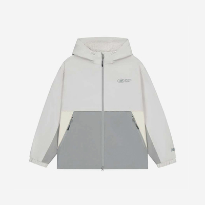 New Balance/NB正品运动男子拼接梭织连帽夹克外套NAF13161-GR