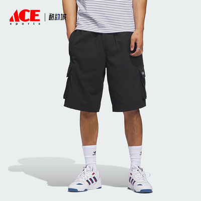 Adidas/阿迪达斯正品三叶草男士透气滑板风工装运动短裤KE1027