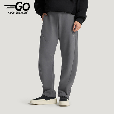 Adidas/阿迪达斯正品2025冬季款男士日常直筒针织印花长裤KH3002