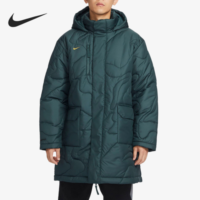 耐克男士保暖中长款运动棉衣