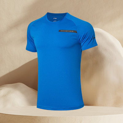 李宁短袖新款帅气T恤跑步圆领白色上衣运动服ATSP065