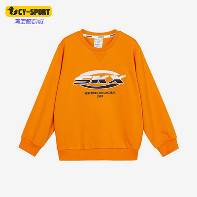 Skechers/斯凯奇正品新款儿童运动休闲针织套头卫衣P122B018