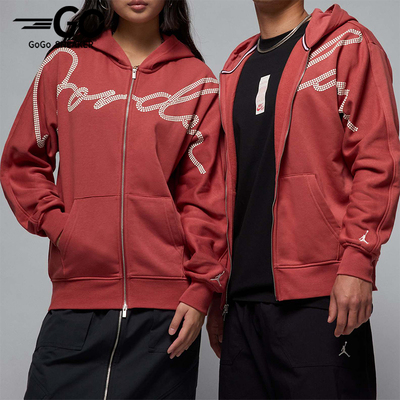 Nike/耐克正品JORDAN男士加绒连帽针织印花外套HF9296-691