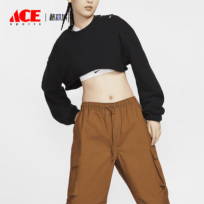 耐克女士透气宽松超短卫衣