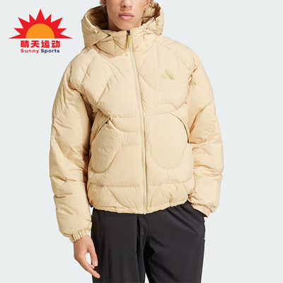 阿迪达斯男女保暖连帽羽绒服