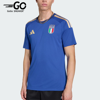 Adidas/阿迪达斯正品新款男蓝金色足球经典运动短袖球衣JY7588