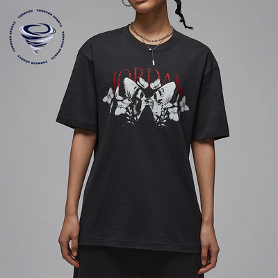 Nike/耐克正品JORDAN女士印花宽松透气经典圆领短袖T恤IB7032-045