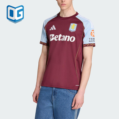 Adidas/阿迪达斯正品AVFC H JSY男士训练足球运动拼接短袖JN8061
