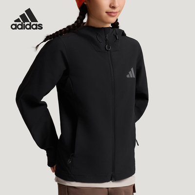 Adidas/阿迪达斯正品春秋女士运动户外透湿保暖软壳外套KC6990