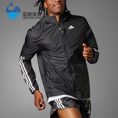 Adidas/阿迪达斯正品OtrE3s新款男黑色经典跑步夹克外套IK4986