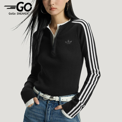 Adidas/阿迪达斯正品三叶草女士休闲亲肤修身圆领针织衫KS5333