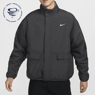 耐克男士保暖双面穿立领休闲外套
