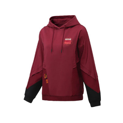 李宁正品春季新款女子联名宽松套头连帽休闲卫衣AWDR144