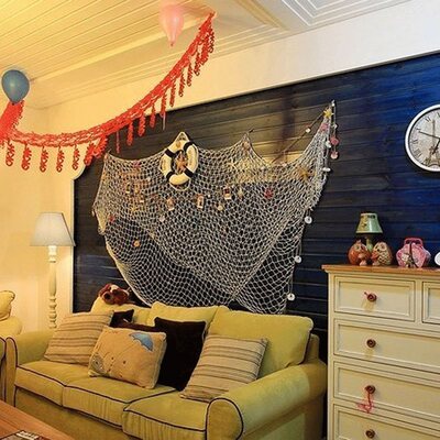 新品Decorative Nautical Fishing Net SeIaside Wall Beach Part