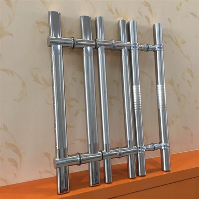 玻璃门把手不锈钢拉手30cm40cm400mm50cm500mm孔距可调扁管大拉手