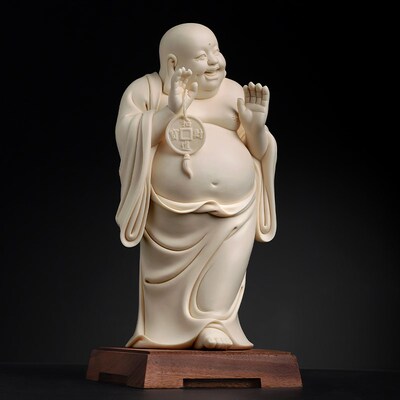新品进宝笑佛弥勒佛大r肚弥勒菩萨大师郑建忠陶瓷摆件送礼礼品
