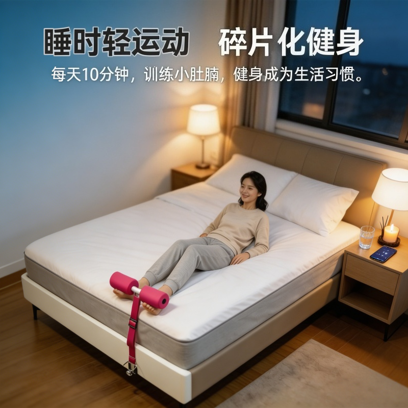 仰卧起坐辅助器仰卧起坐家用固定床上仰卧起坐器健身锻炼运动器材