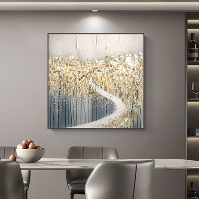 速发方形金箔饭厅装饰境抽象简约走廊艺道挂画轻奢意画过术感客厅