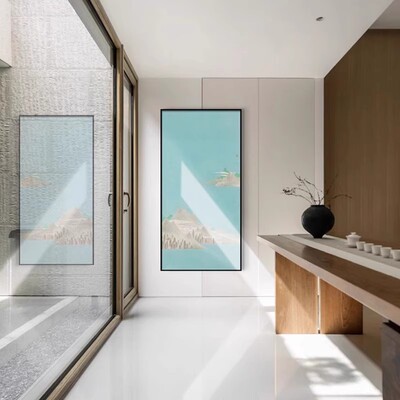 《天朗气清》新中式高级玄关中国风酒店客房民宿山水大气挂画