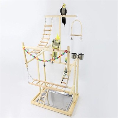 极速Wood Parrot Pllayground Bird Playstand Perchers Cockatie