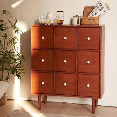 严选中古风实木九斗柜储物边柜客厅卧室抽屉柜小餐边柜收纳置物柜