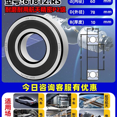 进口轴承型号大全61812 61813 61814 61815 61816 61817RS 高速P2