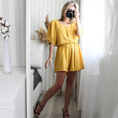 极速Korean Style Large Size Casual New SummNer Square Neck S