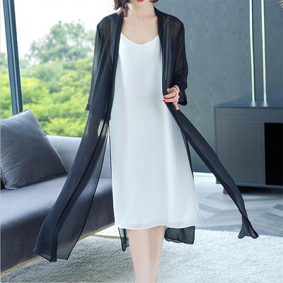 极速Plus size Summer Women Chiffon Cardigan Sexy SeWe-Throug