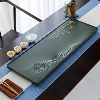 天然天罗绿茶盘简约家用送礼茶台高端茶室客厅送礼茶海托盘
