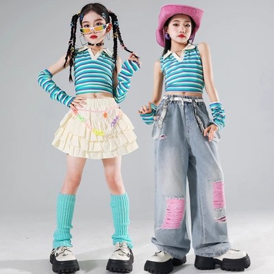 速发孩舞士舞服装多巴胺街爵走装套秀潮hiphop少儿装团炸街演出服