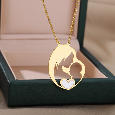 极速Vintage Babky Mother Mom Pendants Necklace Child Pregnan