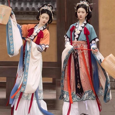 速发汉服仙气仙风传蹈复原款古出花朝节走秀演装舞统服租赁