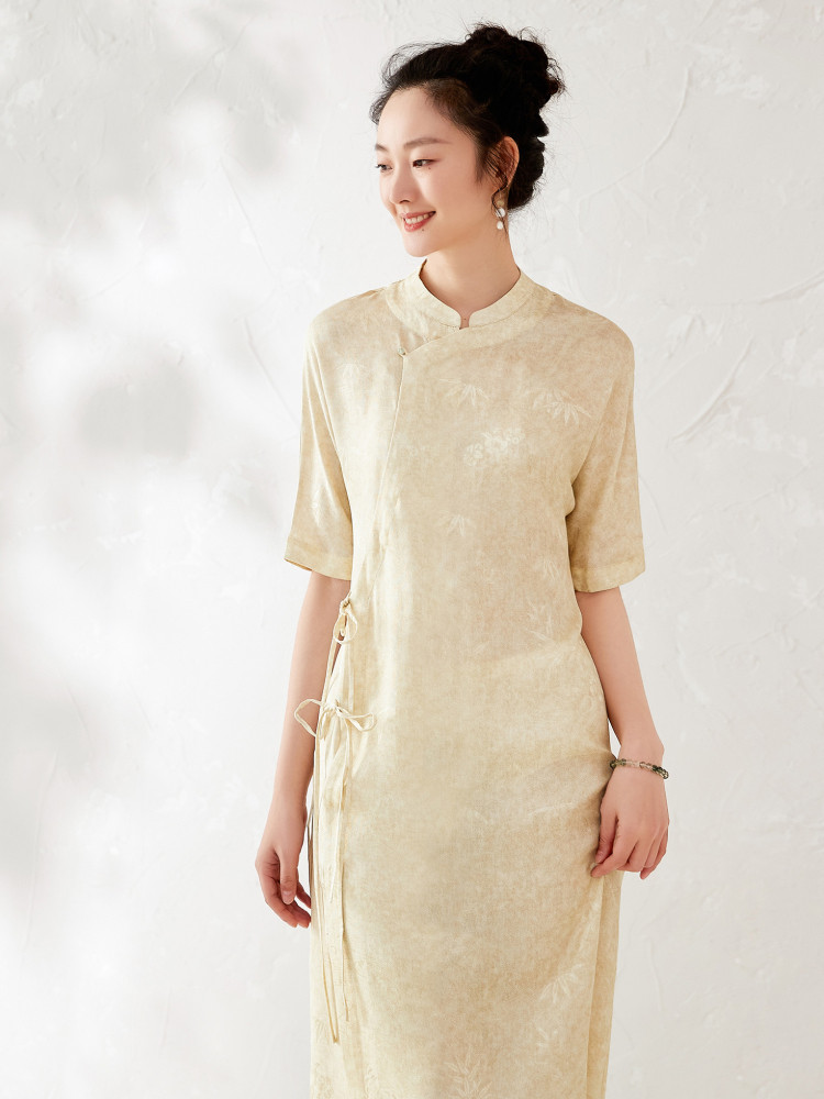 Ruye "Bamboo Rhythm and Splendor" Mulberry Silk Floral New Chinese ...