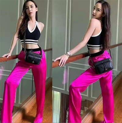 极速202b2 spring and summer new elastic waist letter logo st