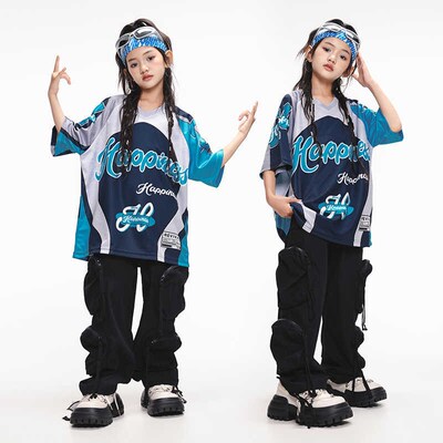 速发街舞孩童p服套帅嘻哈hipho潮酷装男孩爵士舞蹈演出服装孩表演