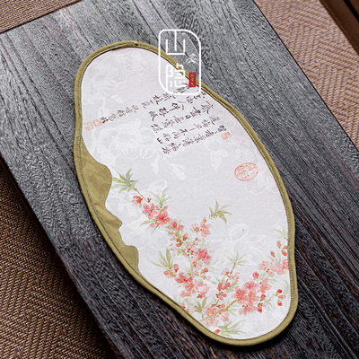 新中式云纱拼接茶席双面防水桌旗复古茶桌隔热垫壶承桌布茶道配件