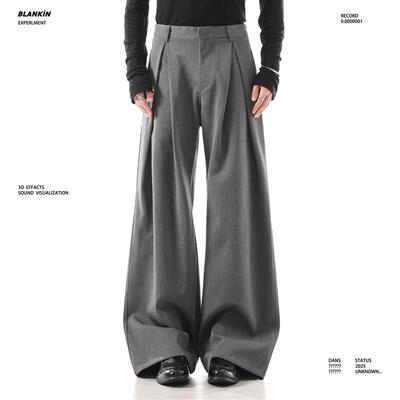 BLANKIN 老钱风压褶A字廓形垂感西装裤男女冬季通勤cleanfi丁字裤