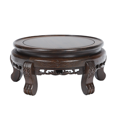 黑檀木圆形加高花瓶盆景鱼缸底座